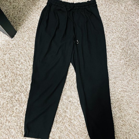 Zara | Pants & Jumpsuits | Zara Polyester Drawstring Pants Black | Poshmark